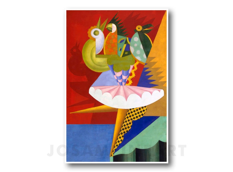 FORTUNATO DEPERO, "rotating Ballerina and Parrots" (1917), Giclee Fine ...