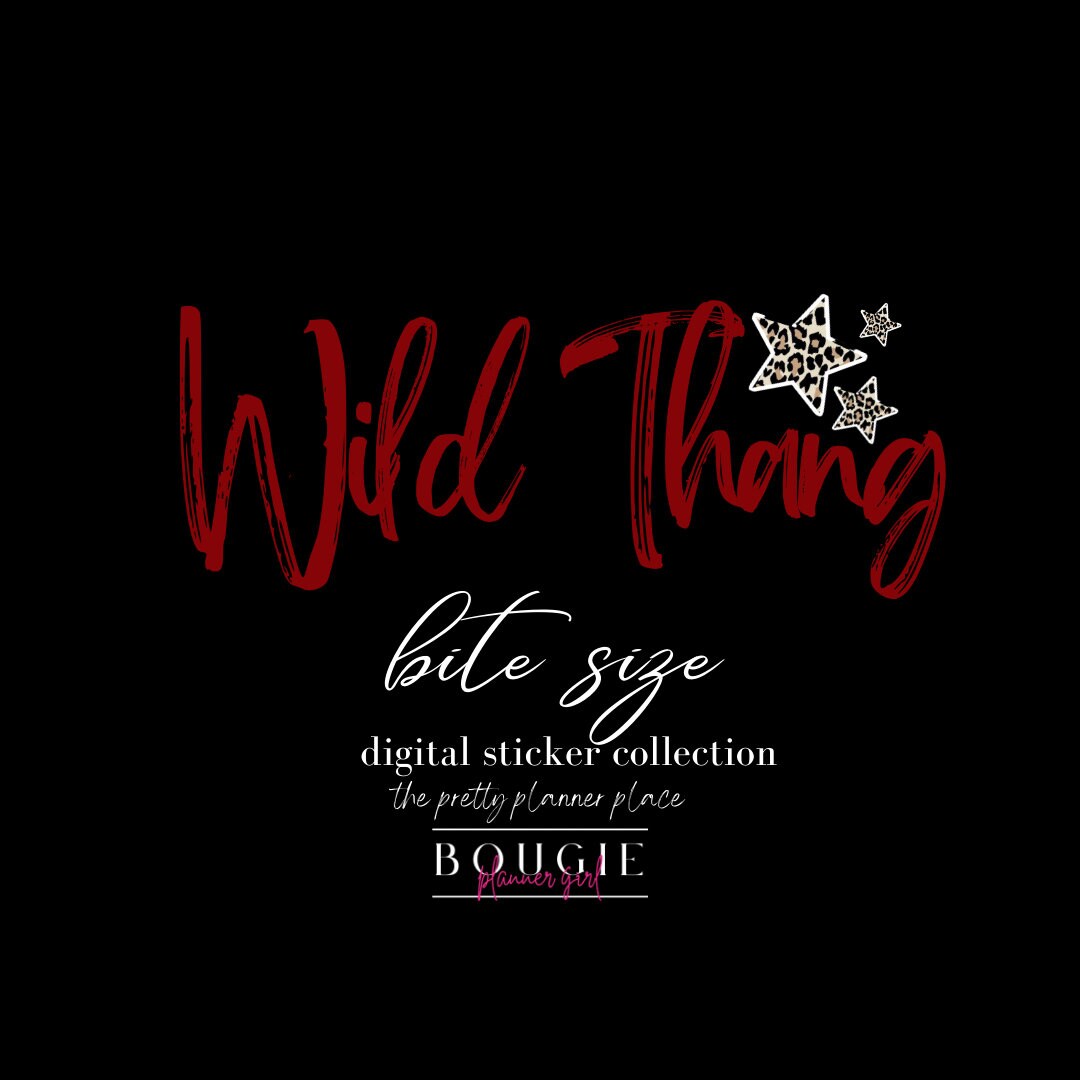 Wild Thang Bite Size Digital Sticker Collection , Digital Planner ...