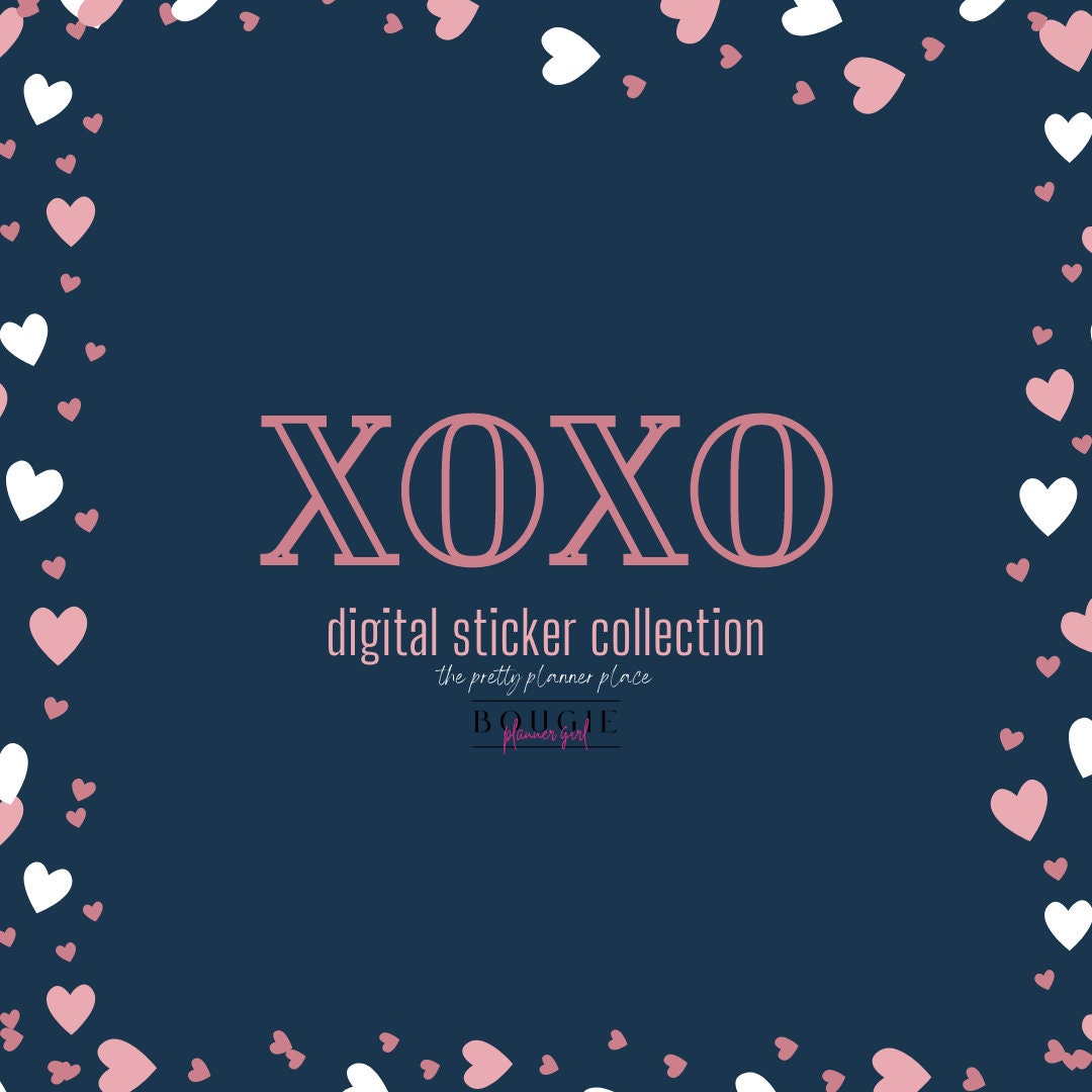 Xoxo Bite Size Digital Sticker Collection, Digital Planner Stickers ...