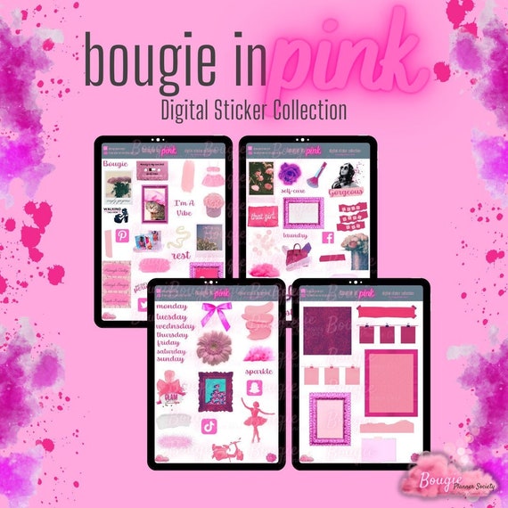 Bougie in PINK Digital Sticker Collection Digital Planner - Etsy