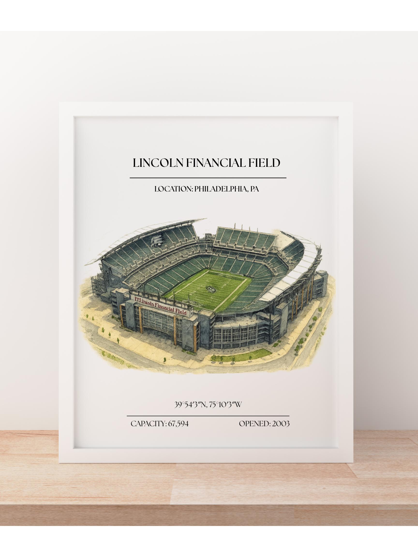Eagles Stadium Watercolor Art Print, Philadelphia Football, Mancave ...