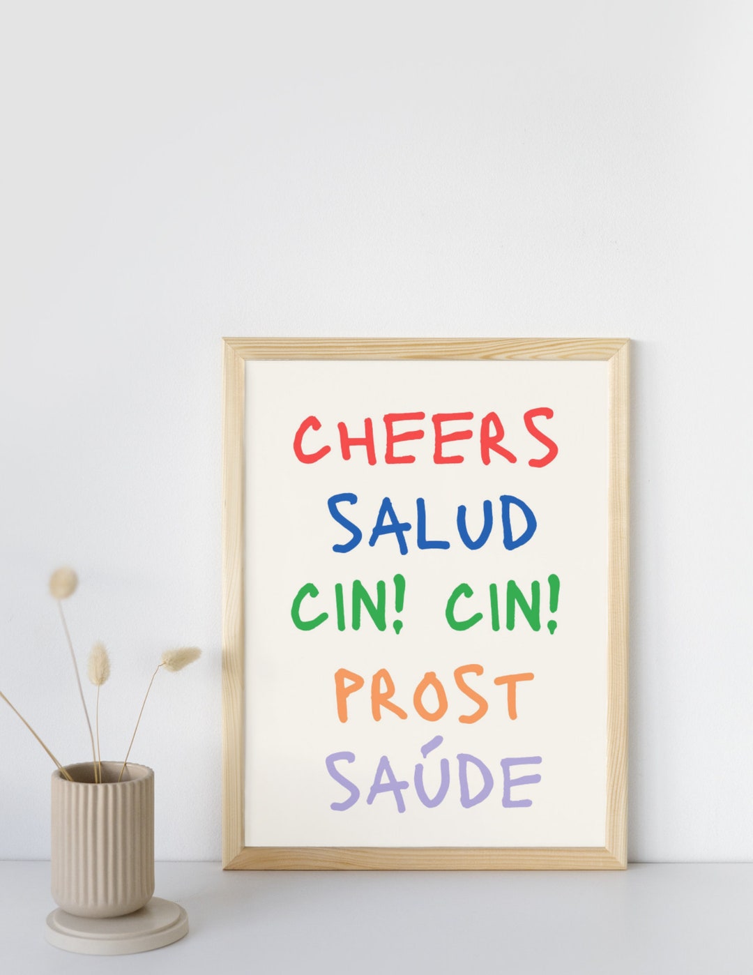Cheers in Different Languages Printable Wall Art Digital Download Printable Art Trendy Wall Art ...