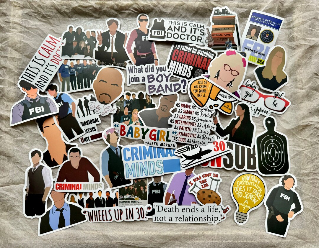 Criminal Minds Sticker 6-10 Sticker Pack Laptop, Water Bottle, Tumbler ...