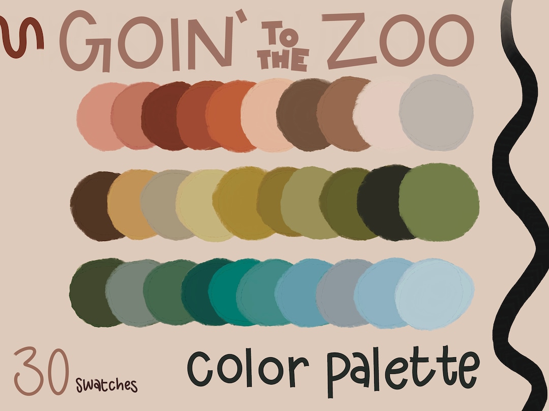 GOIN to the ZOO, Color Scheme, Procreate Art Palette, Color Swatches ...