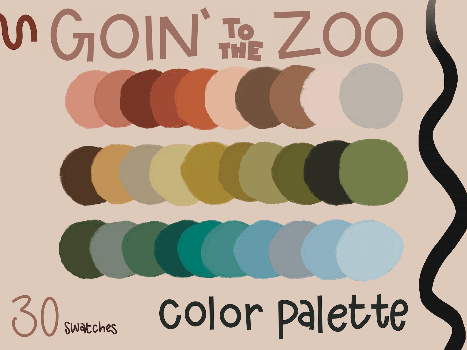 GOIN to the ZOO, Color Scheme, Procreate Art Palette, Color Swatches ...