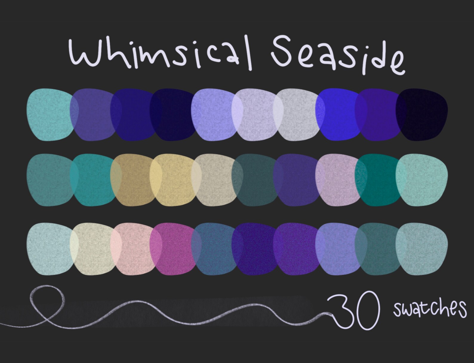 Whimsical Seaside, Color Scheme, Procreate Art Palette, Color Swatches ...