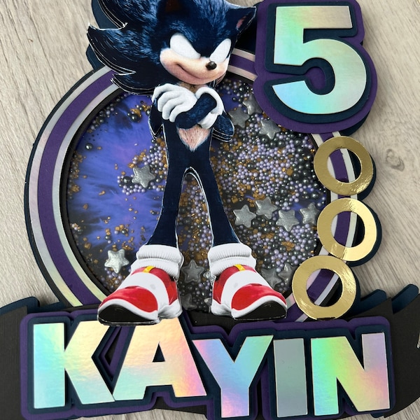 Sonic shadow cake topper - Etsy España