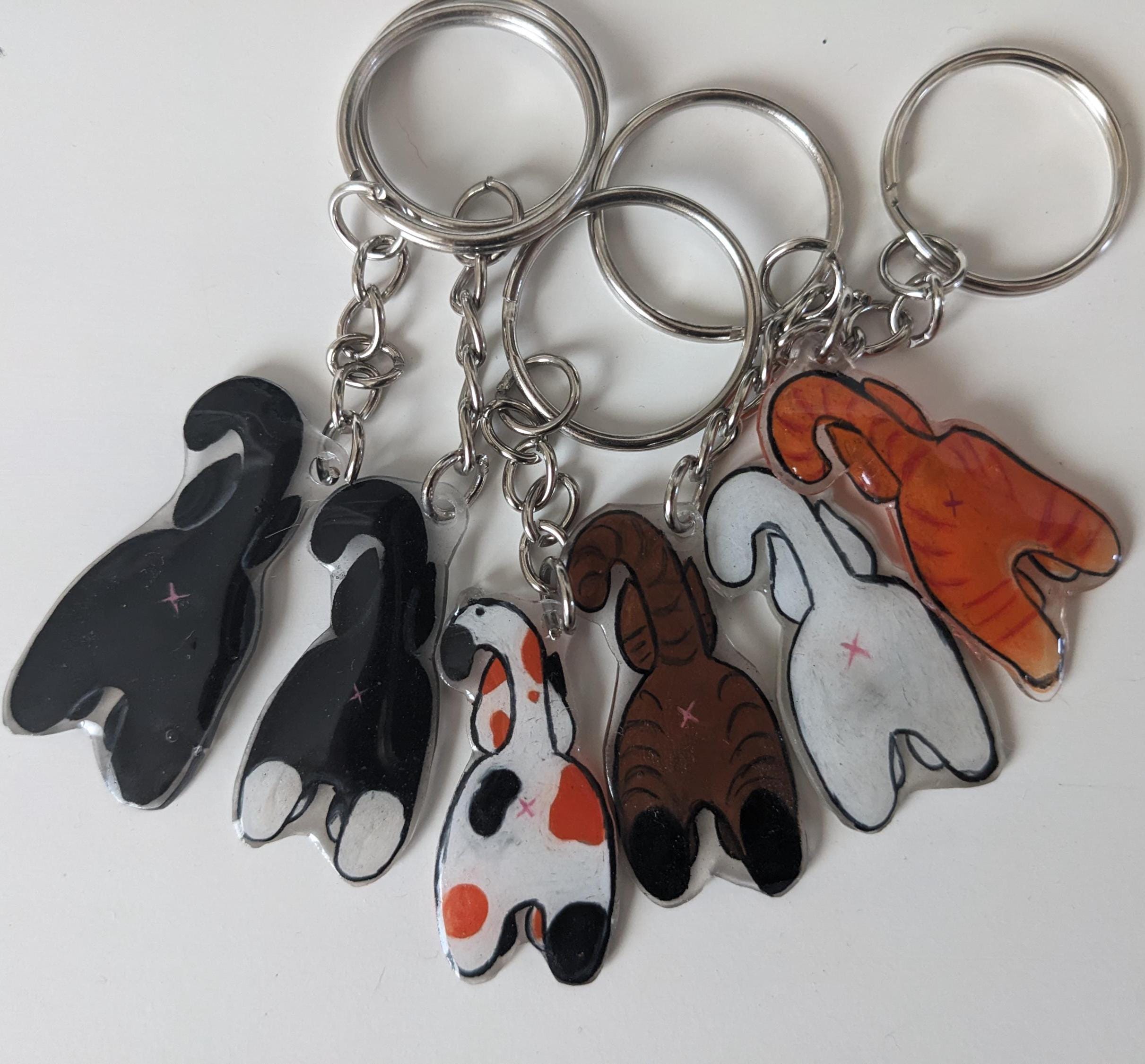 Cat Butt Shrink Plastic Keychains - Etsy