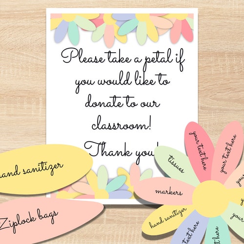 Editable Classroom Donation Printable Teacher Wish List - Etsy