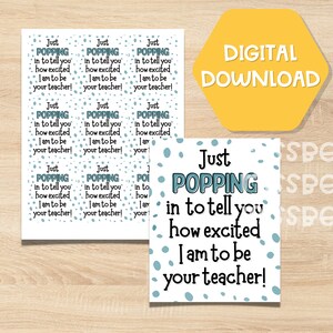 Popping With Excitement Meet the Teacher Treat Tag | Back to School ...