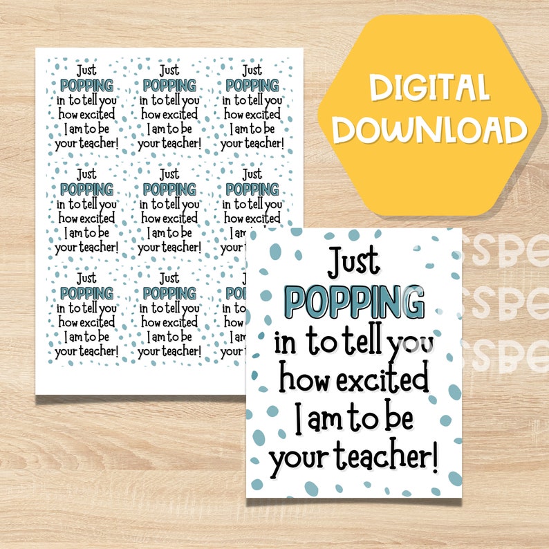 Popping With Excitement Meet the Teacher Treat Tag Back to - Etsy