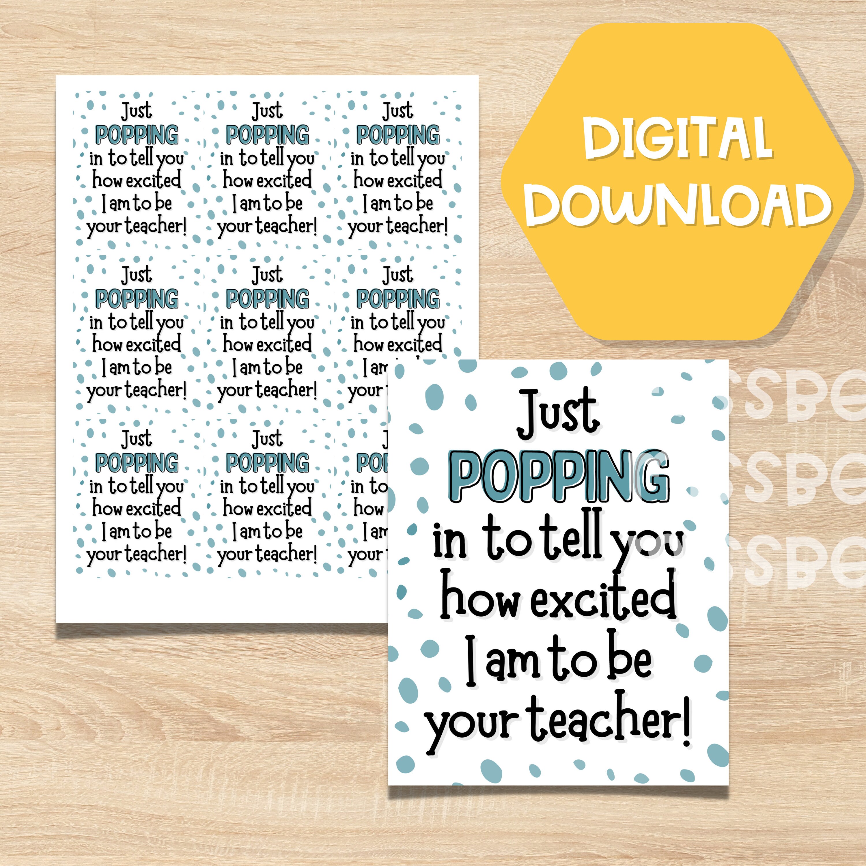 Popping With Excitement Meet the Teacher Treat Tag Back to - Etsy