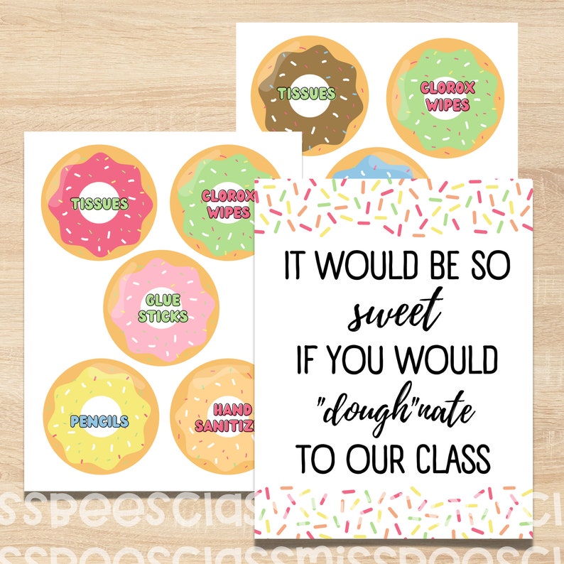 Editable Classroom Dough-nation Printable | Teacher Wish List Items ...