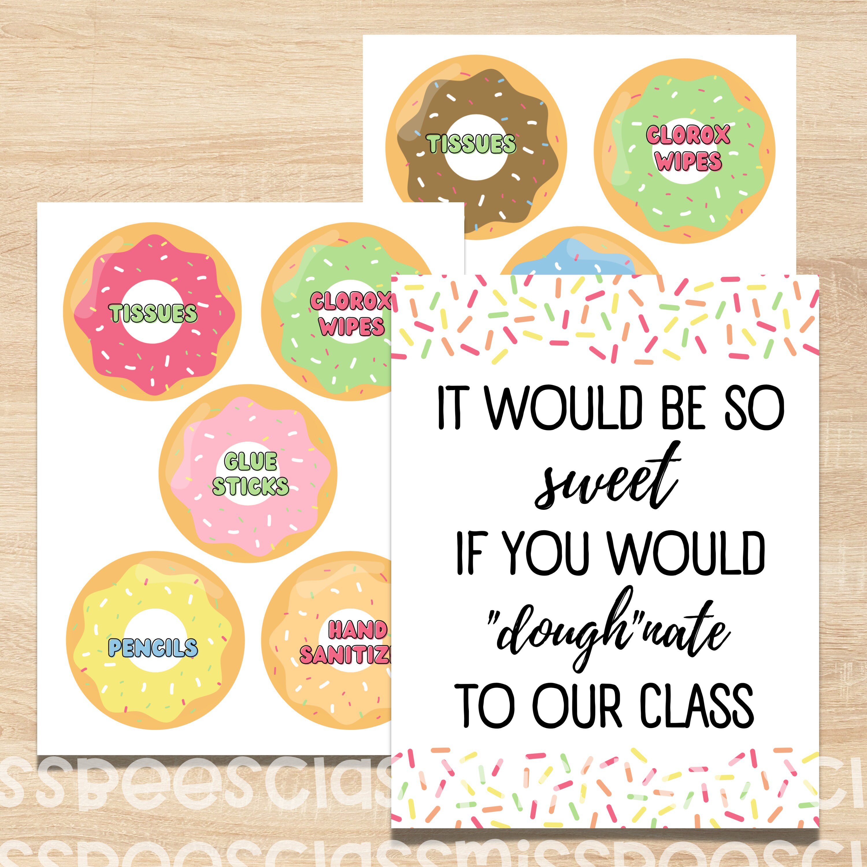 Editable Classroom Dough-nation Printable | Teacher Wish List Items ...
