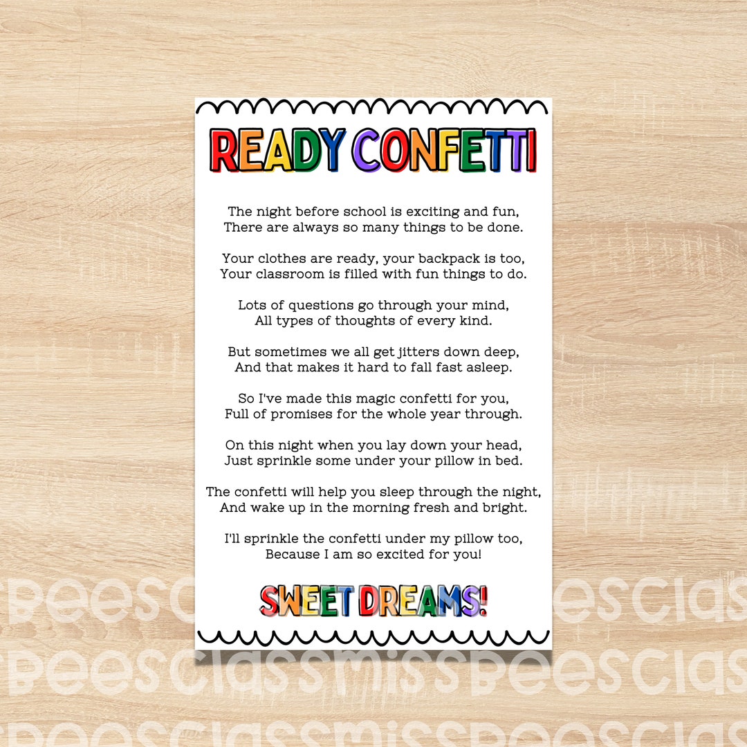 Back to School Ready Confetti | New School Year Gift for Students ...