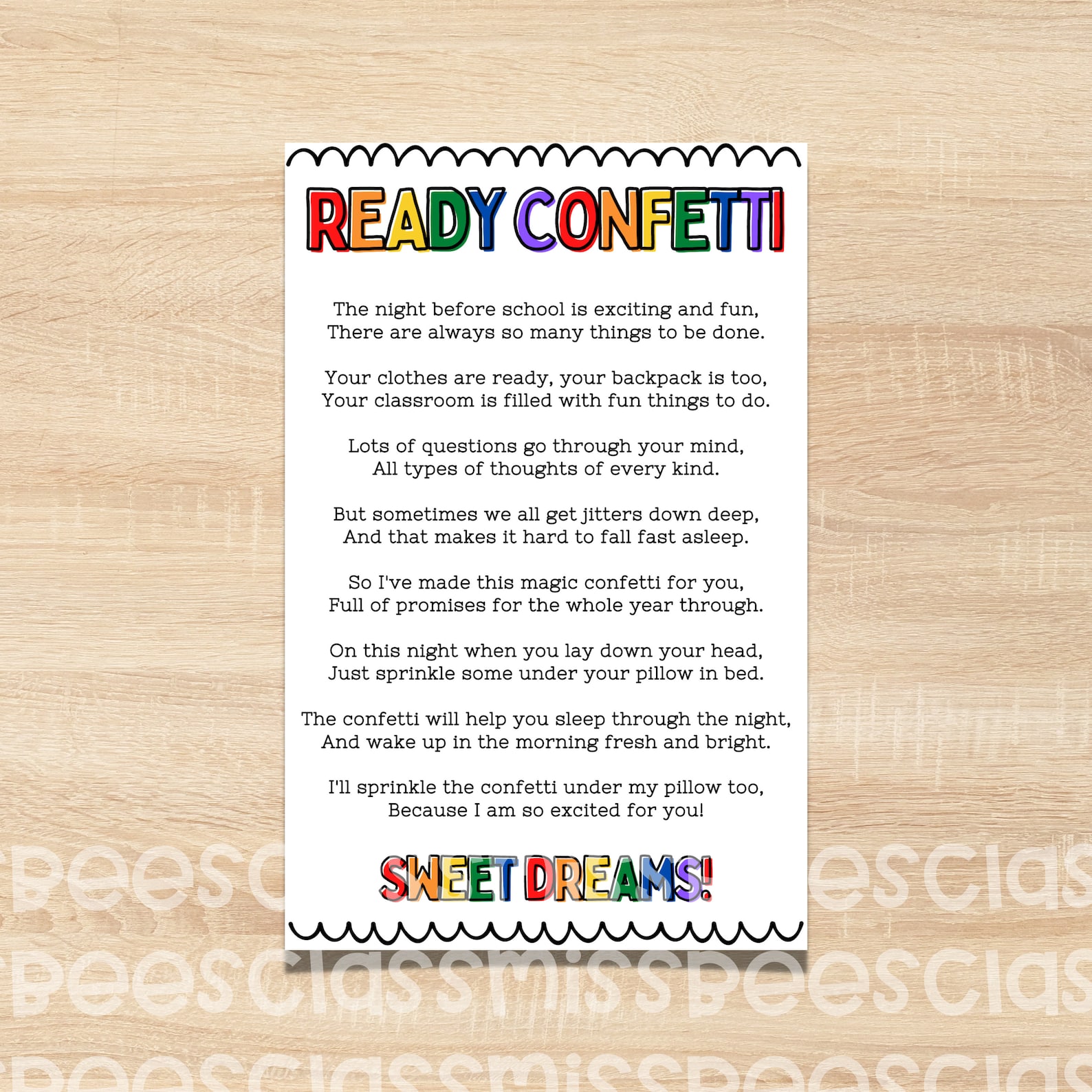 Back to School Ready Confetti New School Year Gift for Students Welcome ...