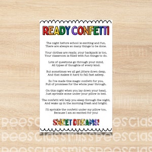 Back to School Ready Confetti | New School Year Gift for Students ...