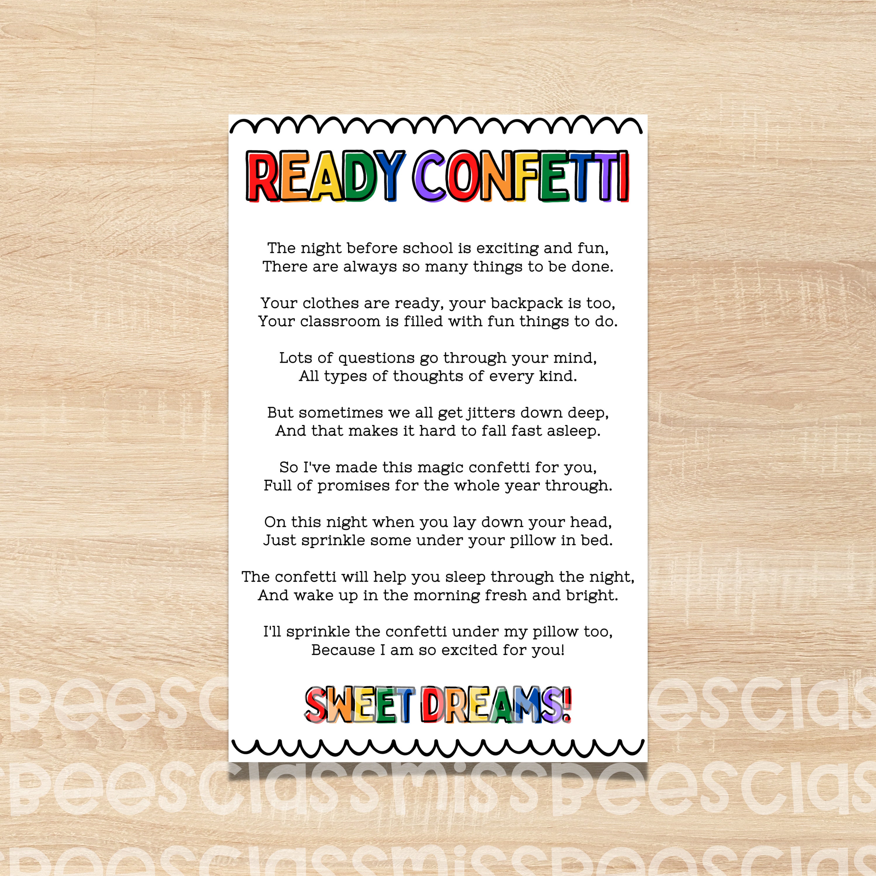Back to School Ready Confetti | New School Year Gift for Students ...