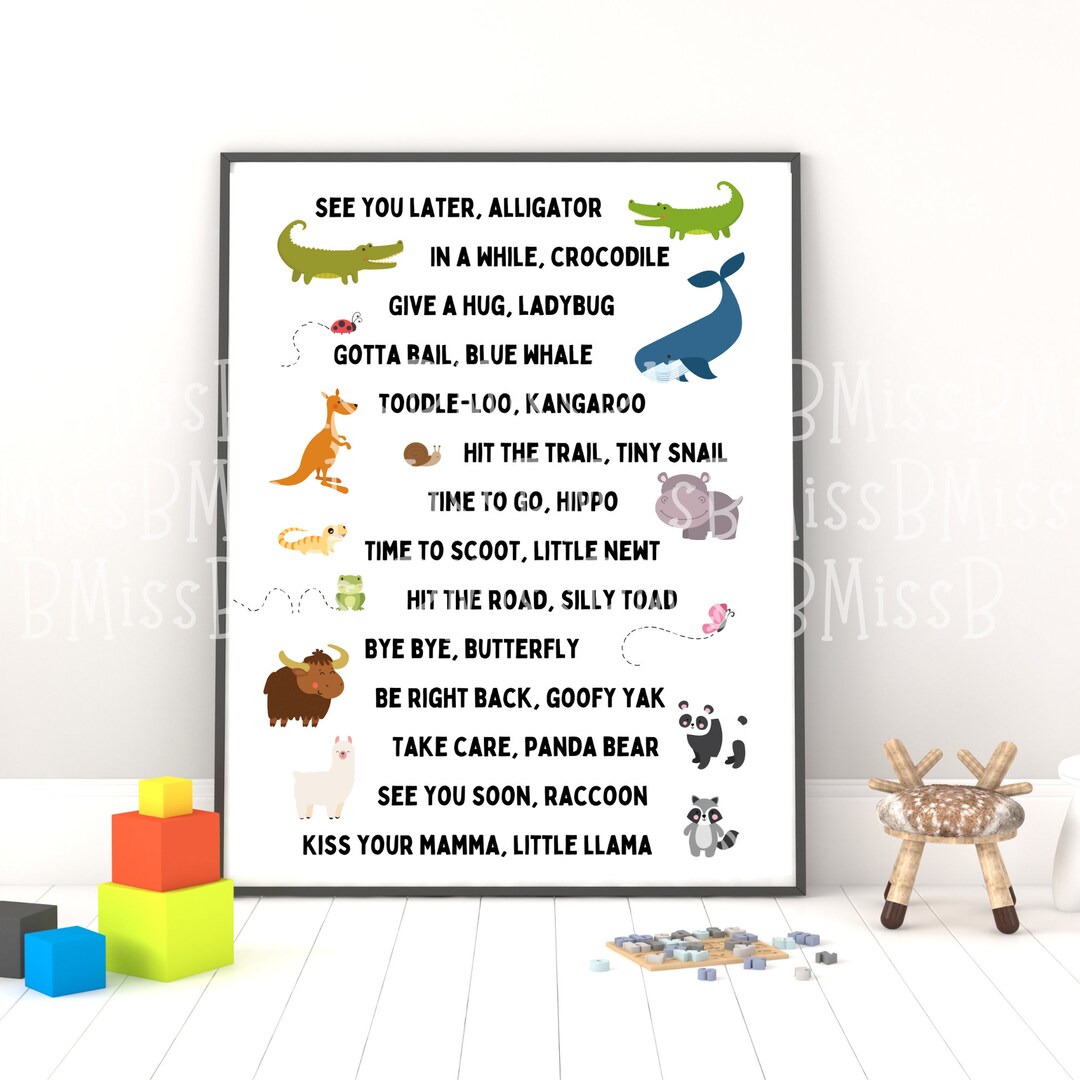 Classroom Sign Digital Download | See You Later Alligator | Children ...