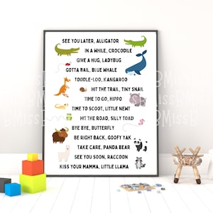 Classroom Sign Digital Download | See You Later Alligator | Children ...