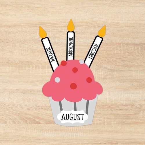 Editable Classroom Birthday Cupcake Printable Bulletin Board - Etsy