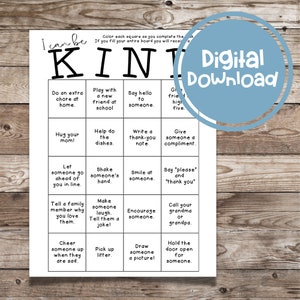Kindness BINGO | I Can Be Kind | - Etsy