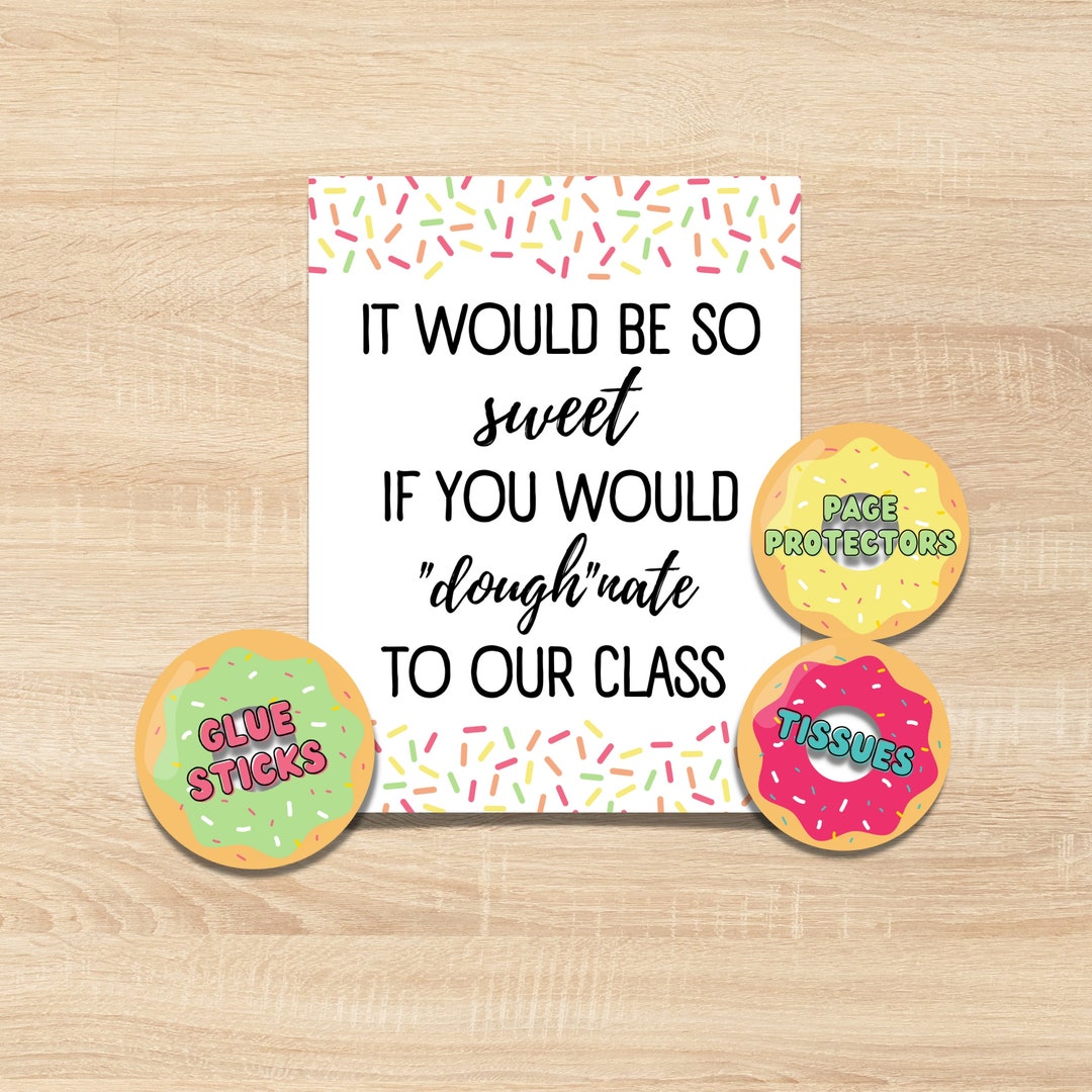 Editable Classroom Dough-nation Printable | Teacher Wish List Items ...