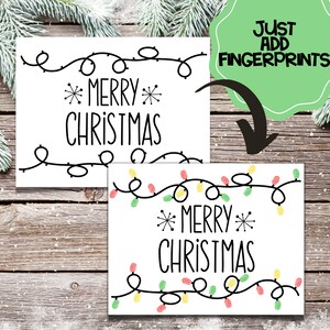 Merry Christmas Fingerprint Craft | Christmas Light Fingerprint ...