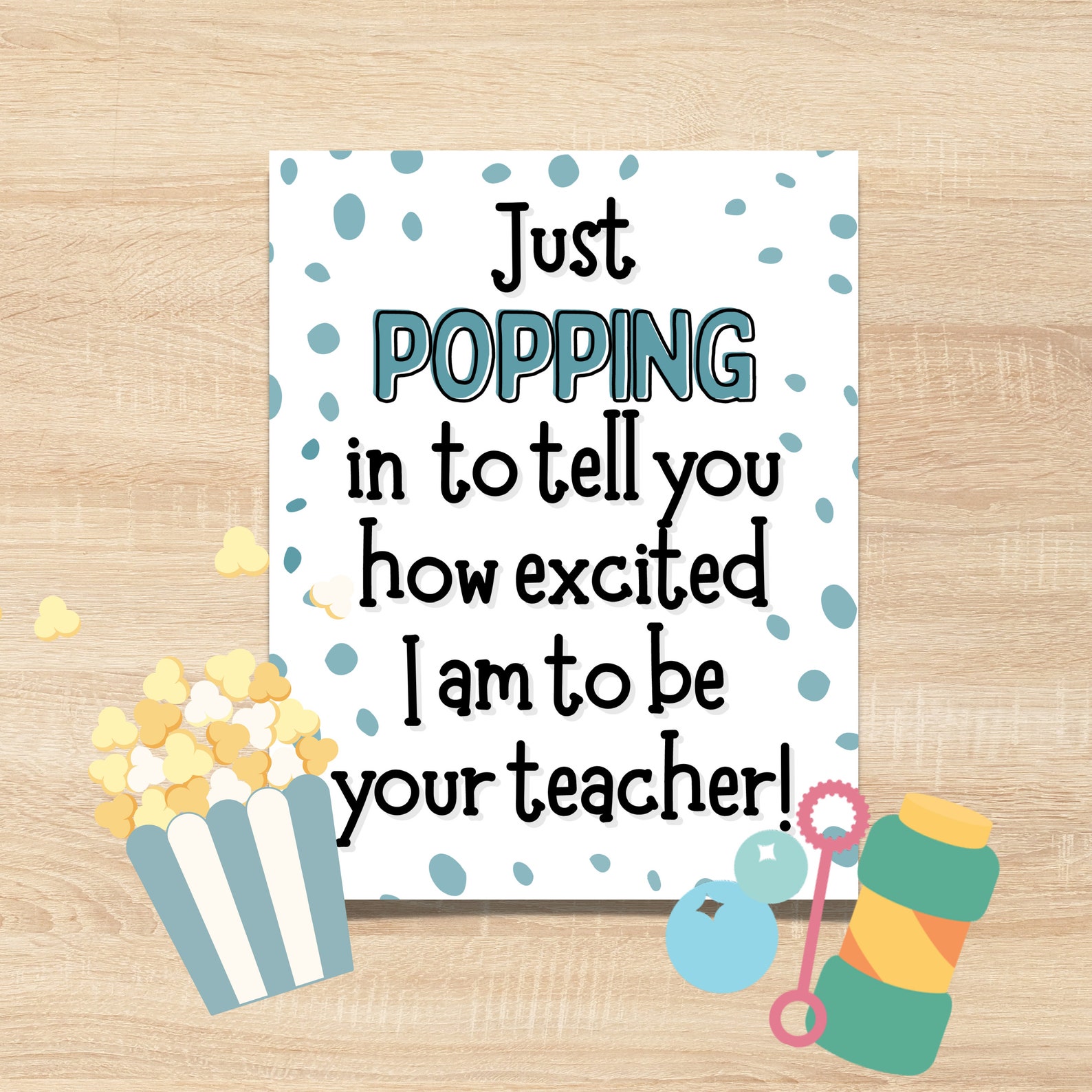 Popping With Excitement Meet the Teacher Treat Tag | Back to School ...