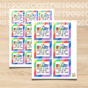 Beary Excited Meet the Teacher Treat Tag | Back to School Printable ...