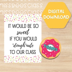 Editable Classroom Dough-nation Printable | Teacher Wish List Items ...
