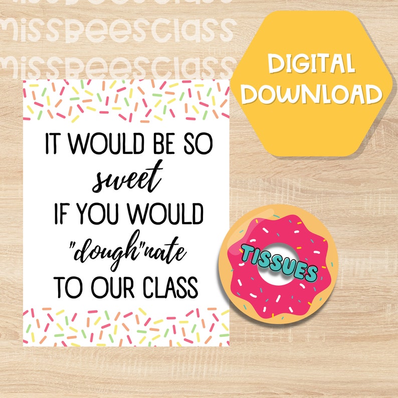 Editable Classroom Dough-nation Printable | Teacher Wish List Items ...