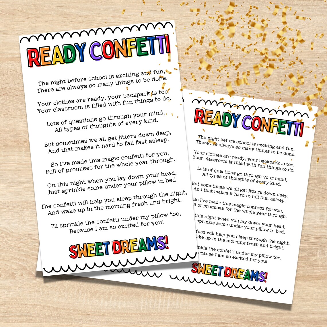 Back to School Ready Confetti New School Year Gift for Students Welcome ...