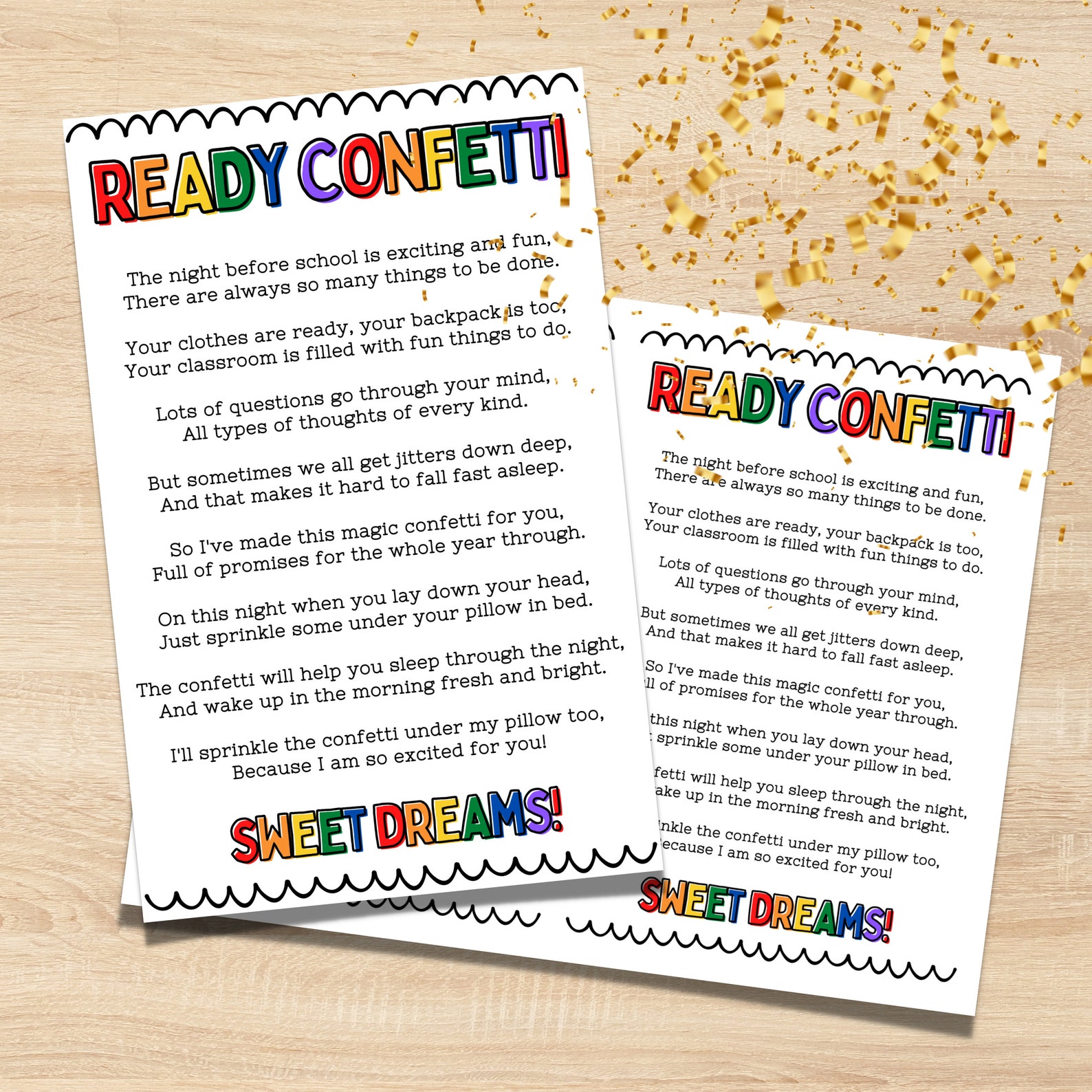 Back to School Ready Confetti New School Year Gift for Students Welcome ...