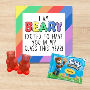 Beary Excited Meet the Teacher Treat Tag | Back to School Printable ...