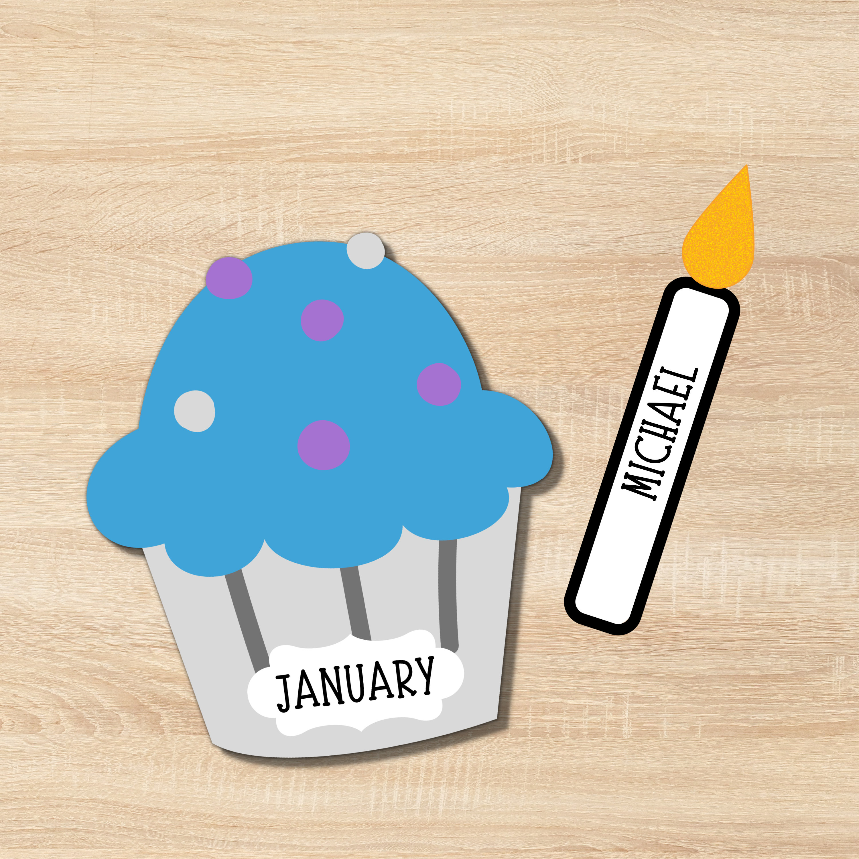 Editable Classroom Birthday Cupcake Printable | Bulletin Board Decor ...