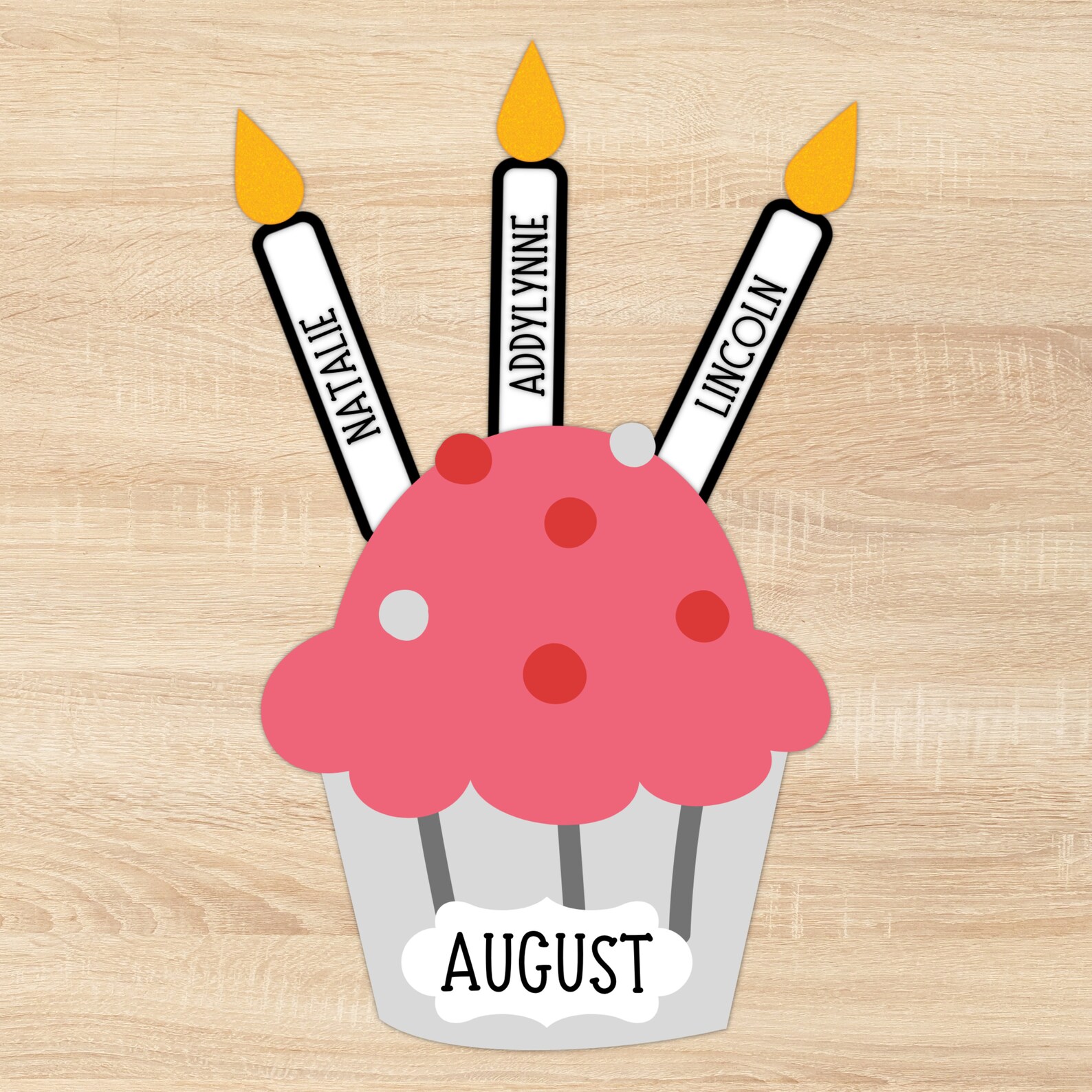 Editable Classroom Birthday Cupcake Printable | Bulletin Board Decor ...