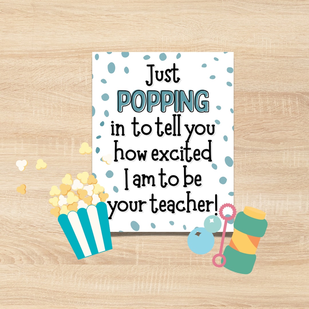 Popping With Excitement Meet the Teacher Treat Tag | Back to School ...