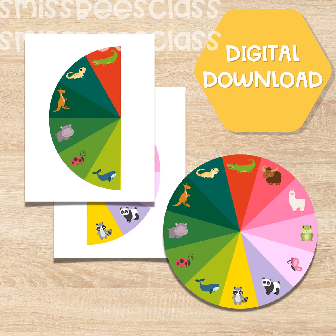 Printable Animal Clock Face to Help With Separation Anxiety - Etsy