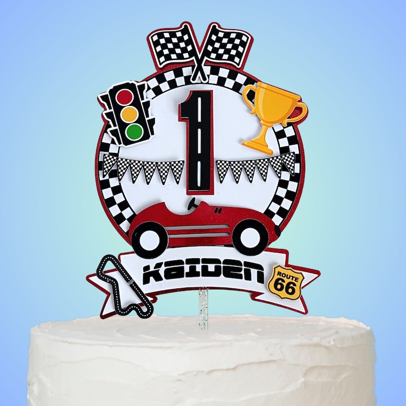 Racing Car Cake Topper, Two Fast Birthday Party Cake Decor, Fast One ...
