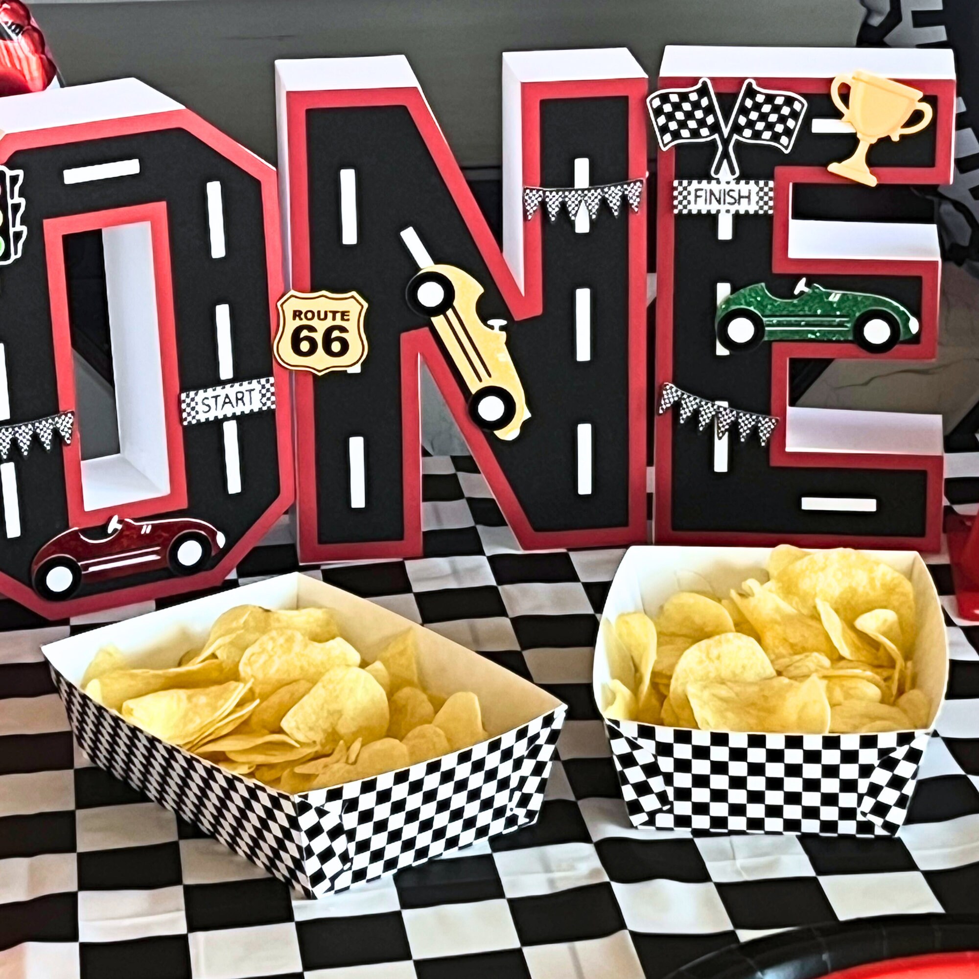 Fast One Racing Car Party Food Tray, Racing Theme One Year Boys ...