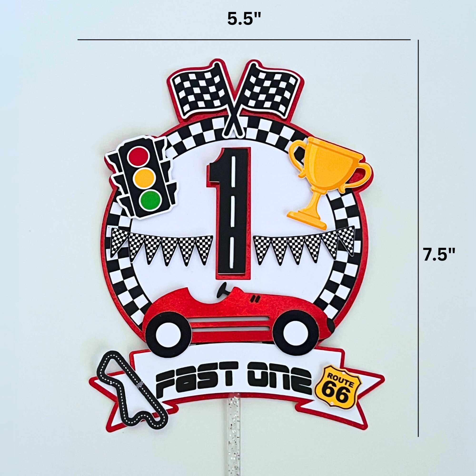 Racing Car Cake Topper, Two Fast Birthday Party Cake Decor, Fast One ...