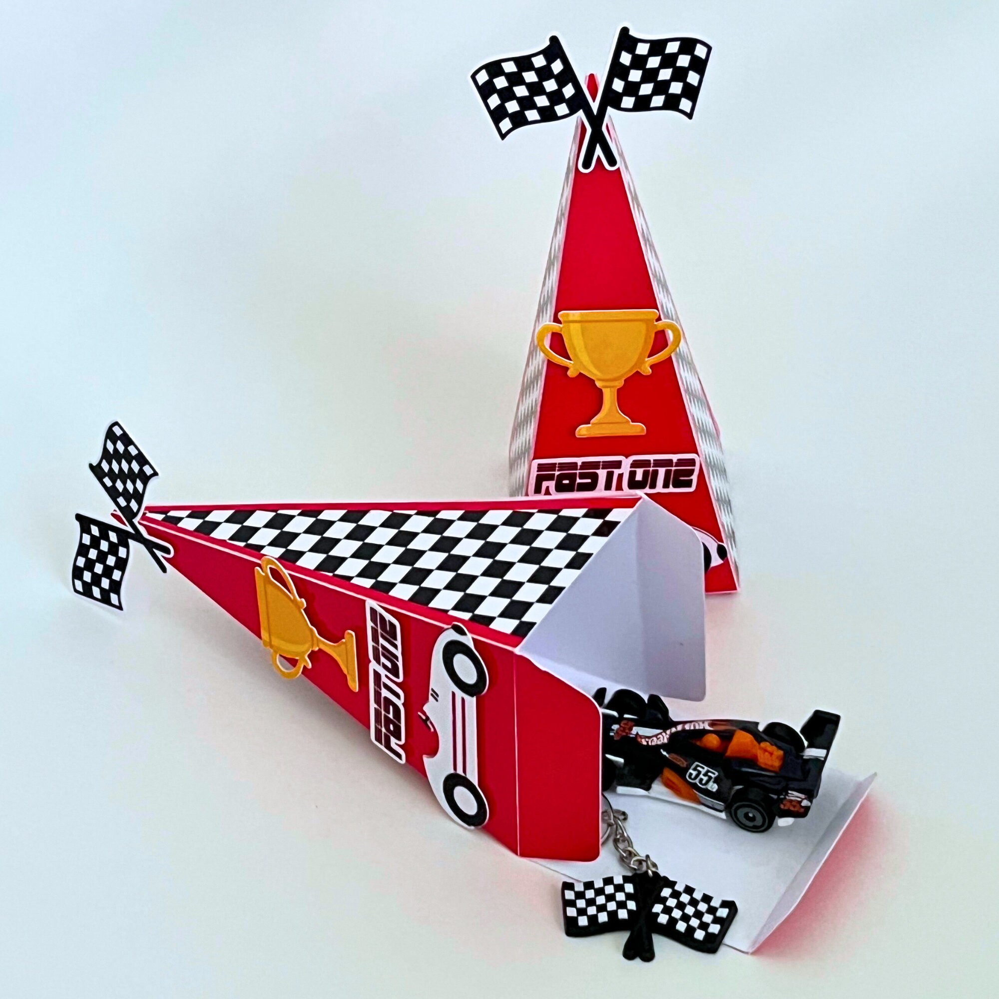 Fast One Racing Car Party Favor Candy Boxes, Racing Theme One Year Old ...