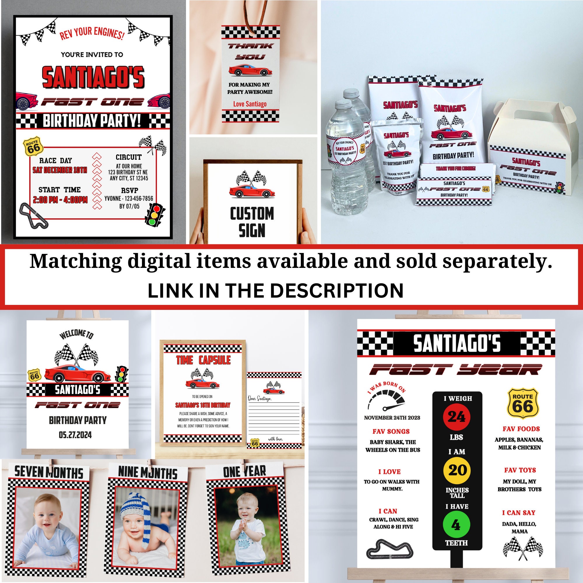 Fast One Racing Car Party Favor Candy Boxes, Racing Theme One Year Old ...