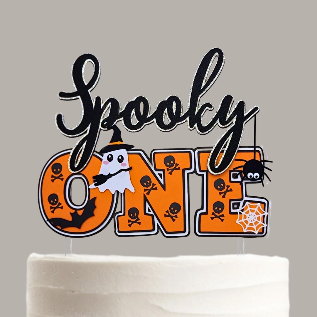 Spooky One Halloween Birthday Party Cake Topper Decoration, 1st Boys ...