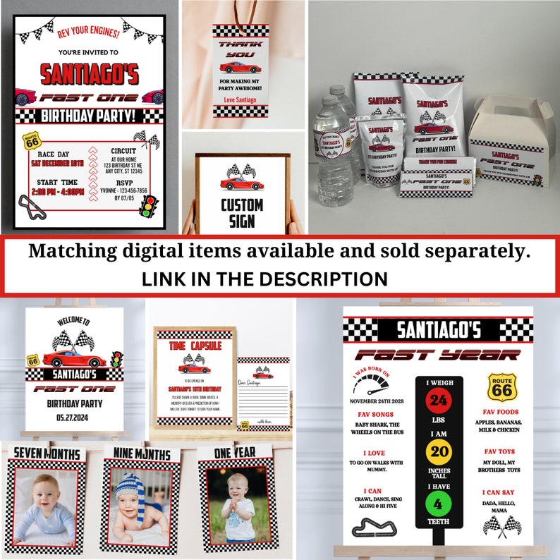 Racing Car Cake Topper, Two Fast Birthday Party Cake Decor, Fast One ...