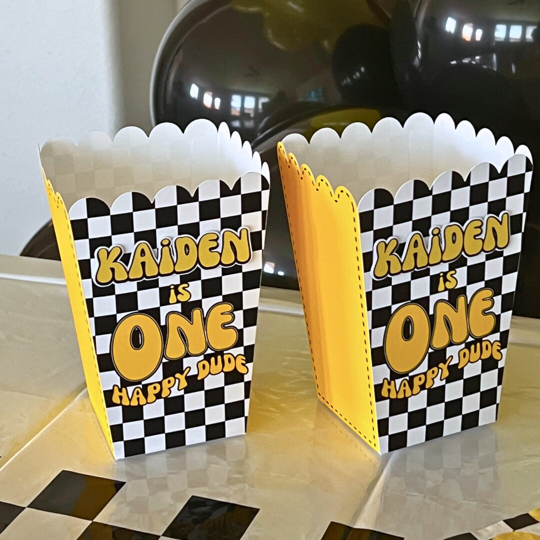 One Happy Dude Popcorn Favor Boxes for Boys First Birthday Party, - Etsy