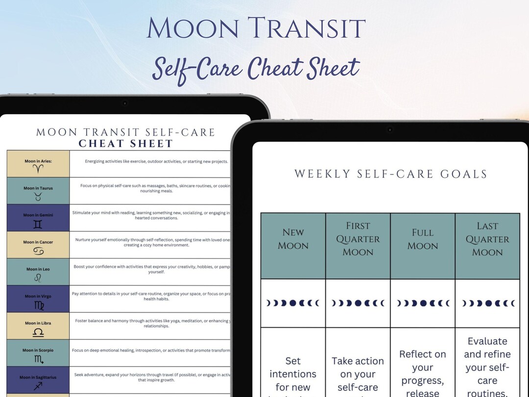 Moon Transit Self-care Cheatsheet | Lunar Astrology Guide (PDF) - Etsy