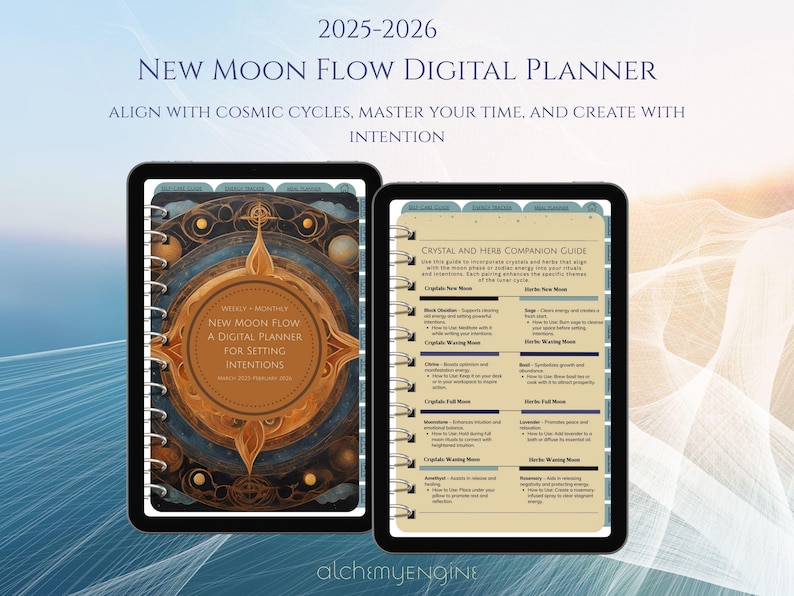 New Moon Flow Digital Planner | Astrology Lunar Planner | Intention ...