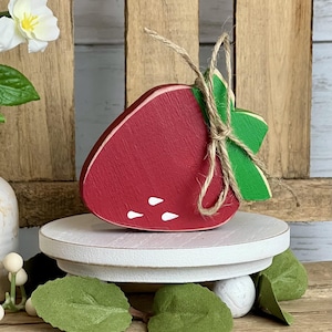Wooden Strawberries | Strawberry Tiered Tray | Wood Strawberry ...